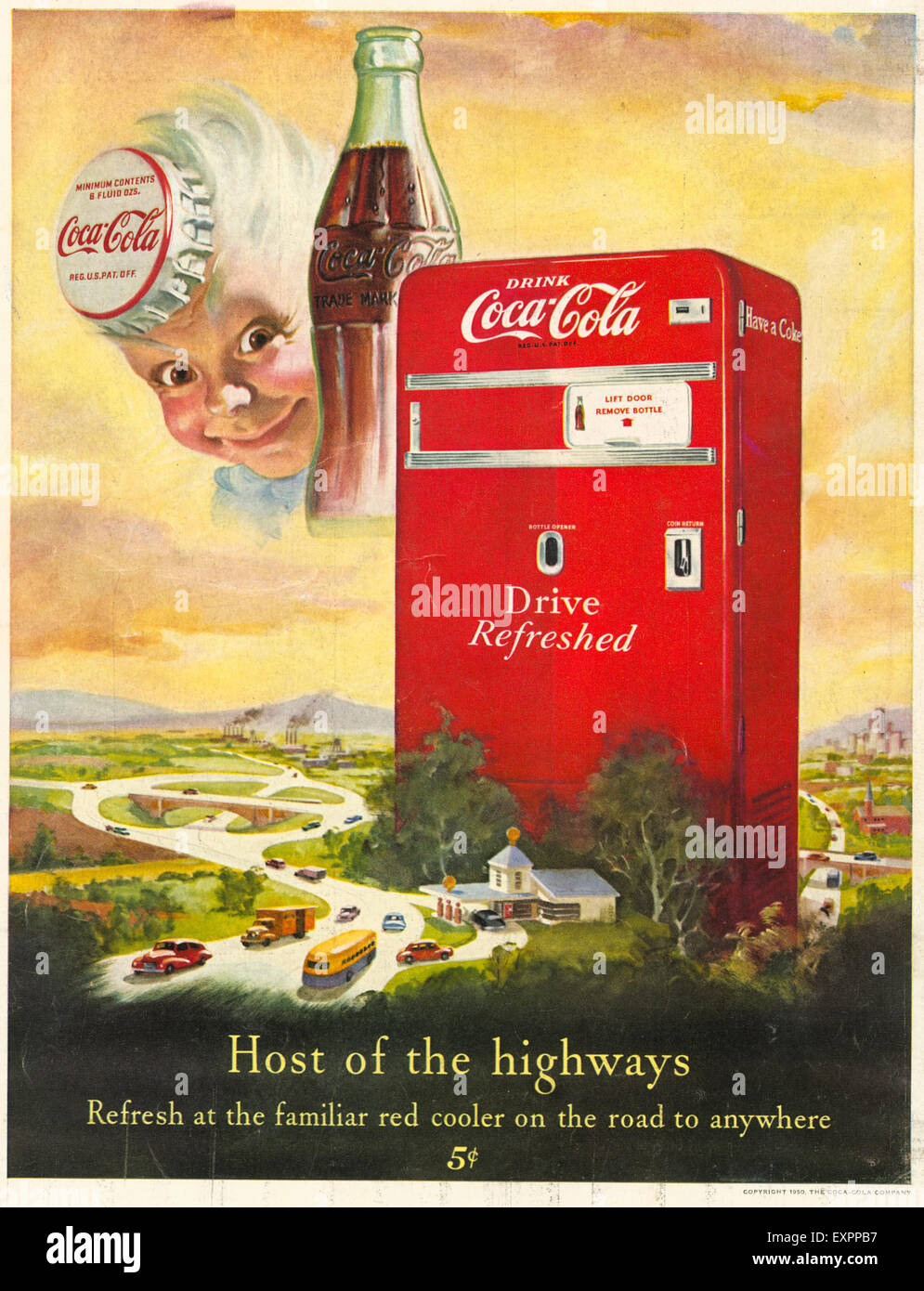 1950s USA Coca-Cola Magazine Advert Stock Photo - Alamy