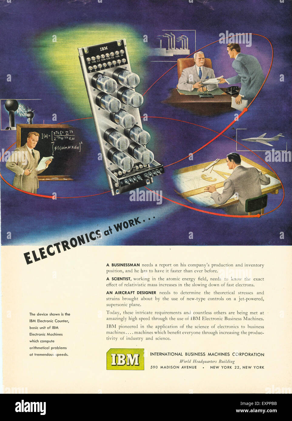 1950s USA IBM Magazine Advert Stock Photo - Alamy