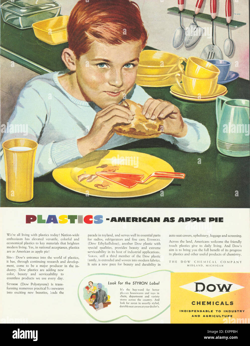 1950s children eating hi-res stock photography and images - Alamy