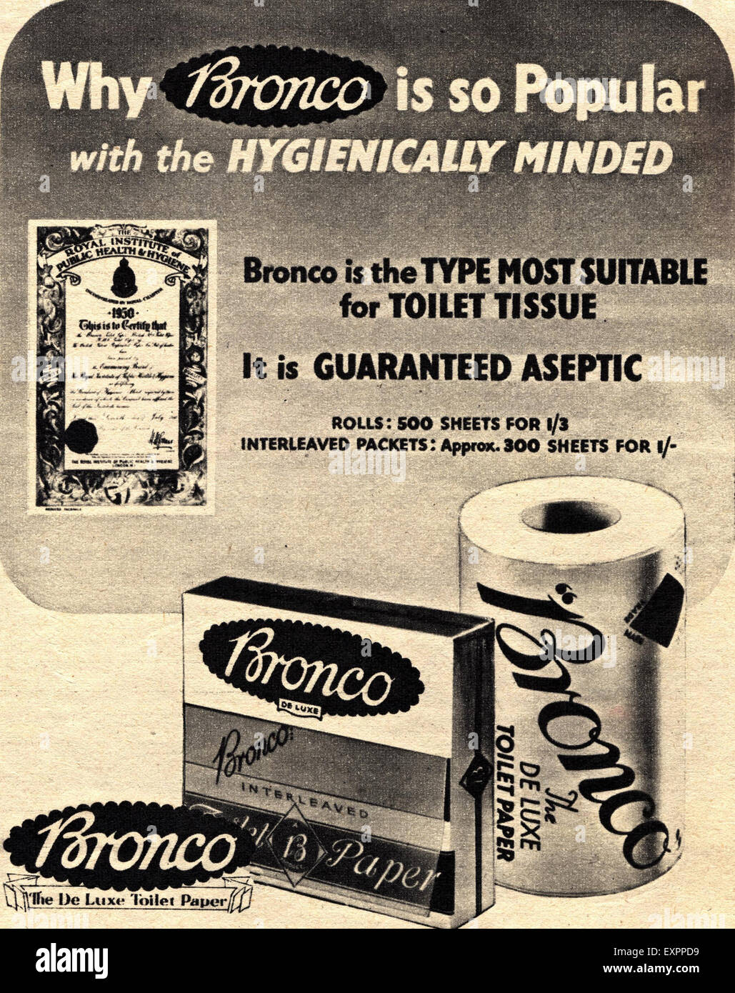 1940s UK Bronco Magazine Advert Stock Photo - Alamy