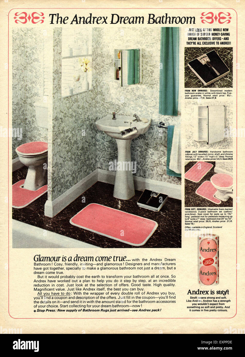 1960s UK Andrex Magazine Advert Stock Photo - Alamy