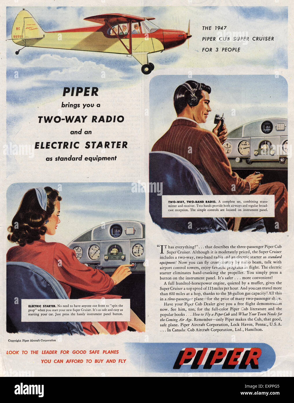 1940s USA Piper Magazine Advert Stock Photo - Alamy
