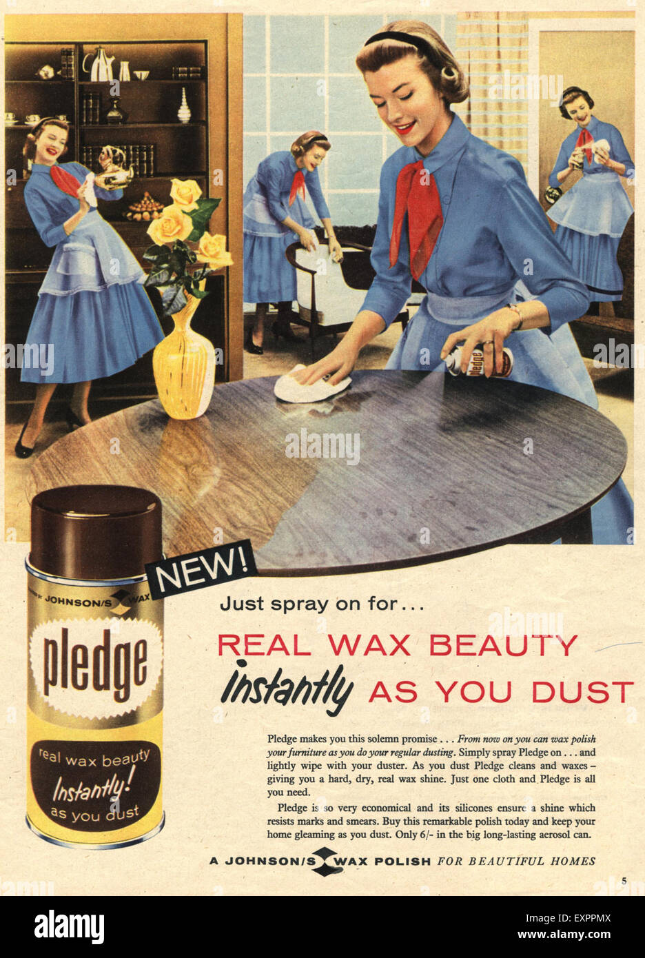 Cleaning woman 1960s hi-res stock photography and images - Alamy