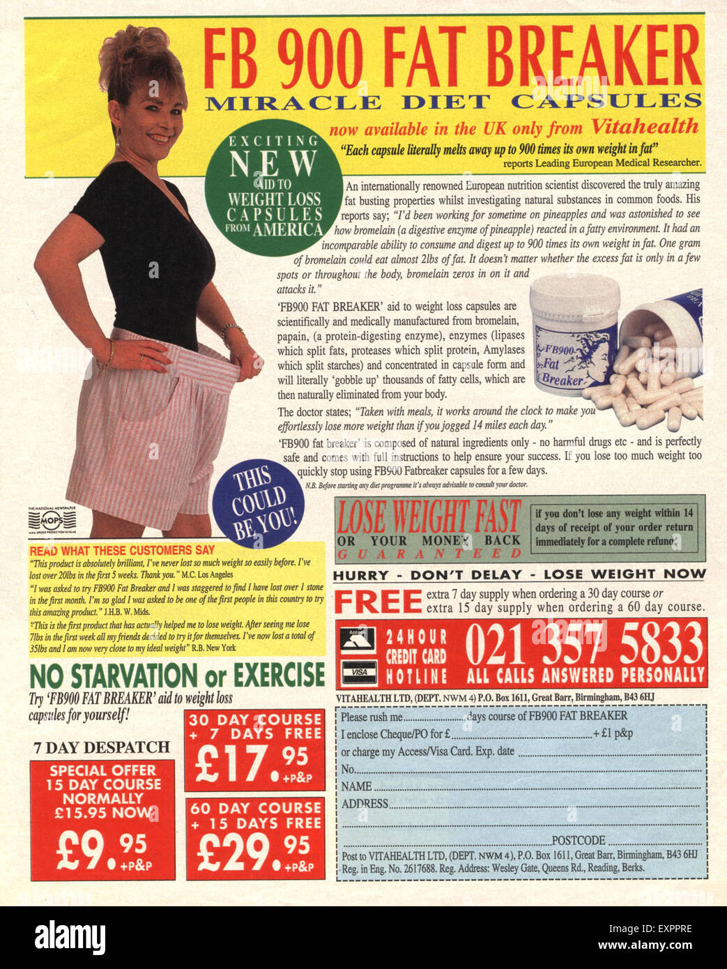 1990s UK Fat Breaker Magazine Advert Stock Photo - Alamy