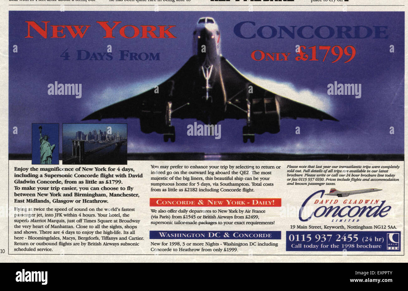 1980s UK Concorde Magazine Advert Stock Photo - Alamy