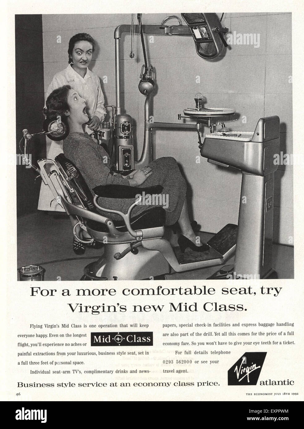 1990s UK Virgin Atlantic Magazine Advert Stock Photo - Alamy