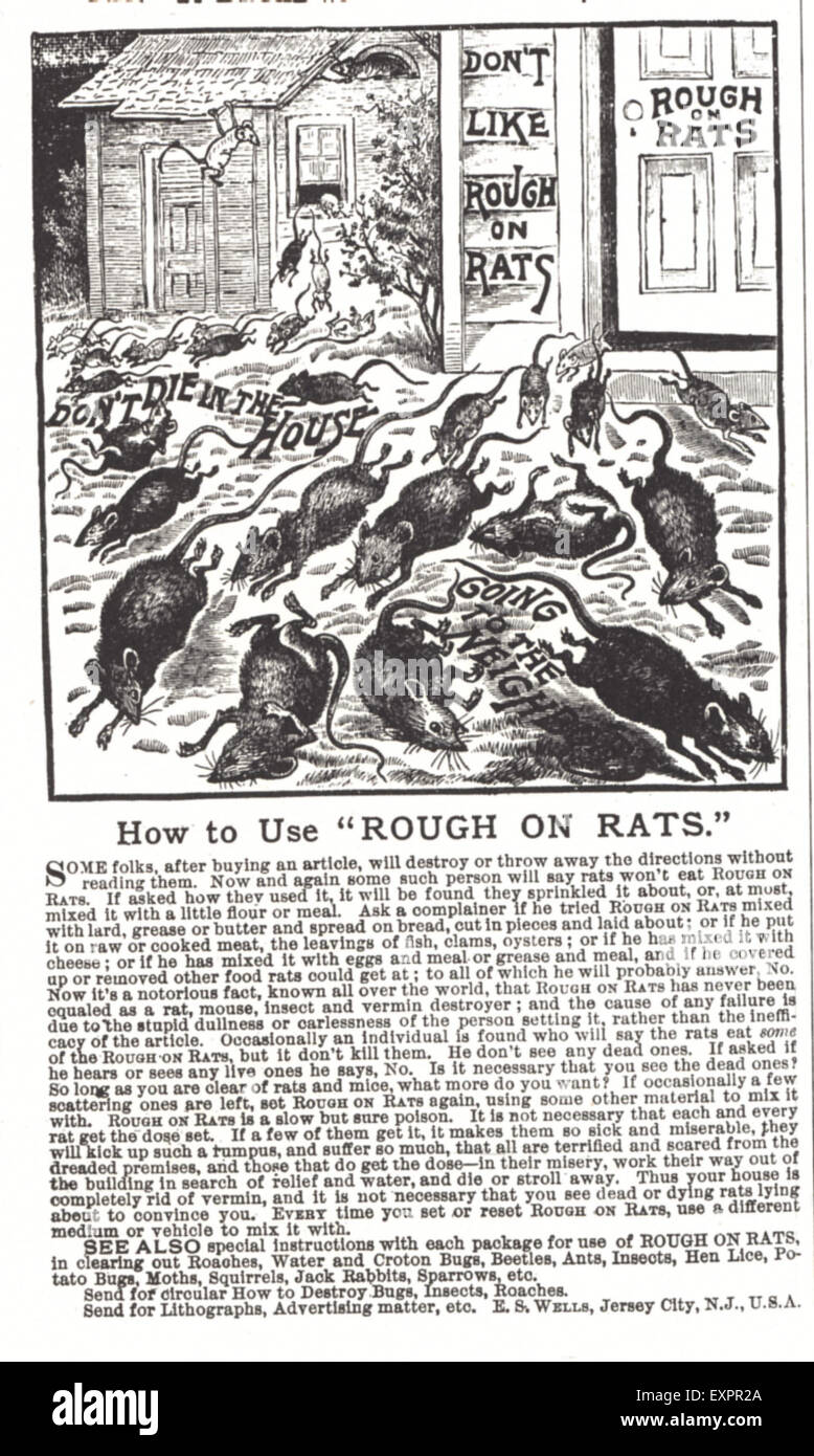 1890s USA Rats Poison Magazine Advert Stock Photo - Alamy
