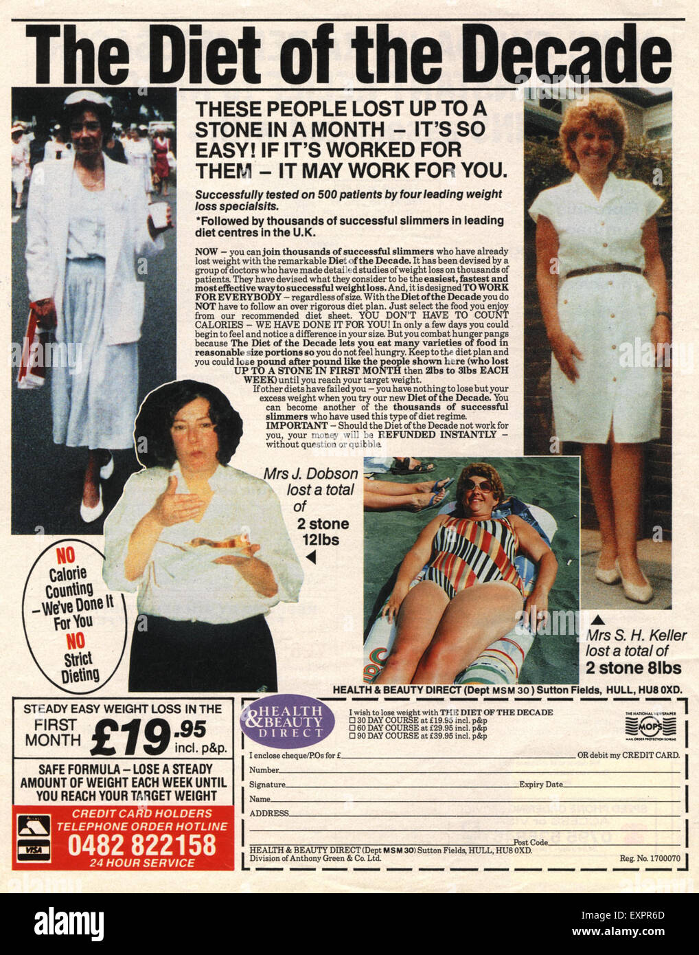 1990s UK Diets Magazine Advert Stock Photo - Alamy