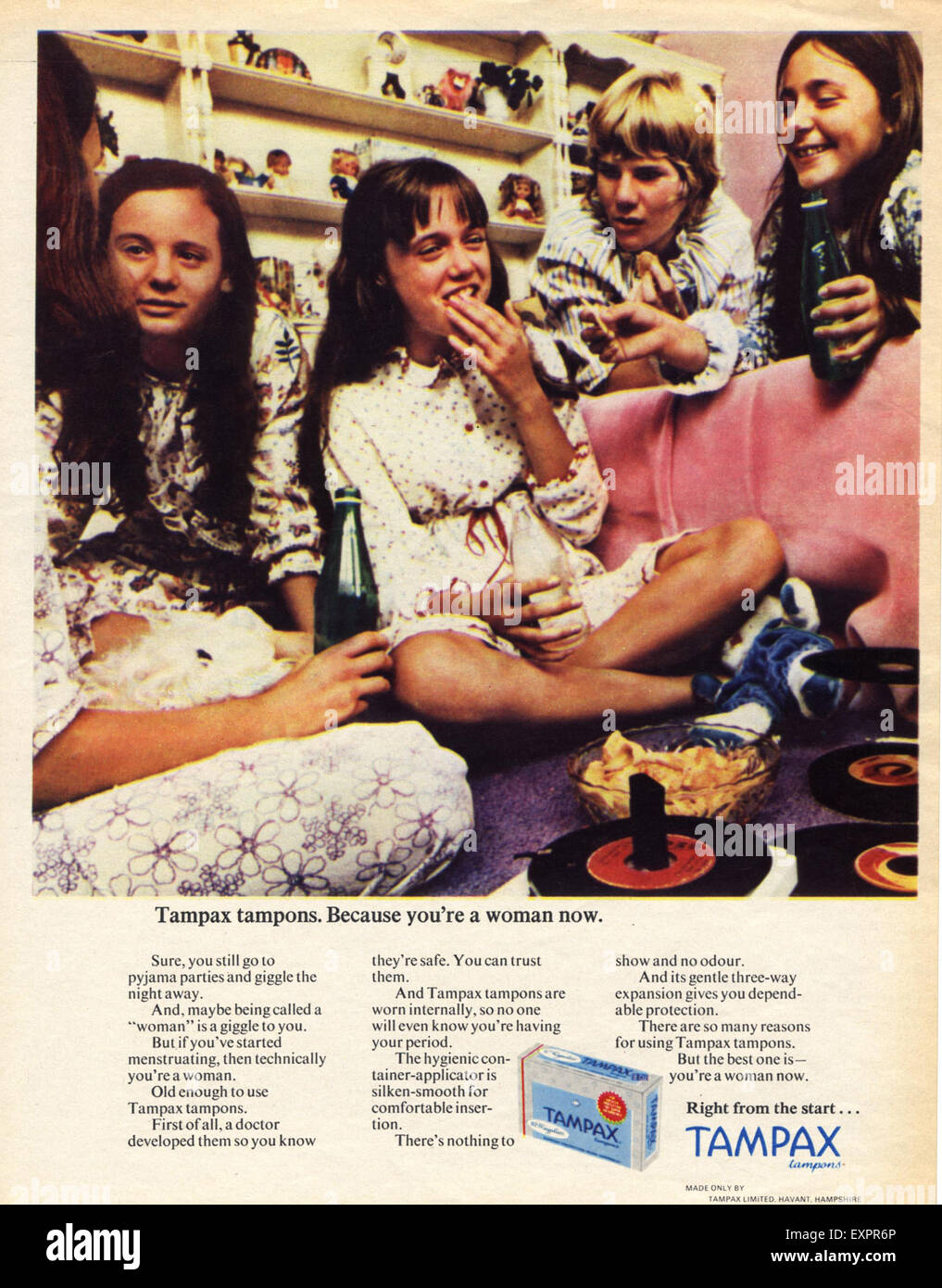 1960s UK Tampax Magazine Advert Stock Photo - Alamy
