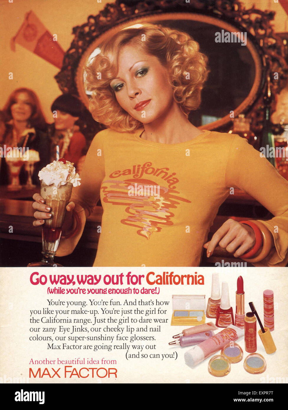 1960s UK Max Factor Magazine Advert Stock Photo - Alamy