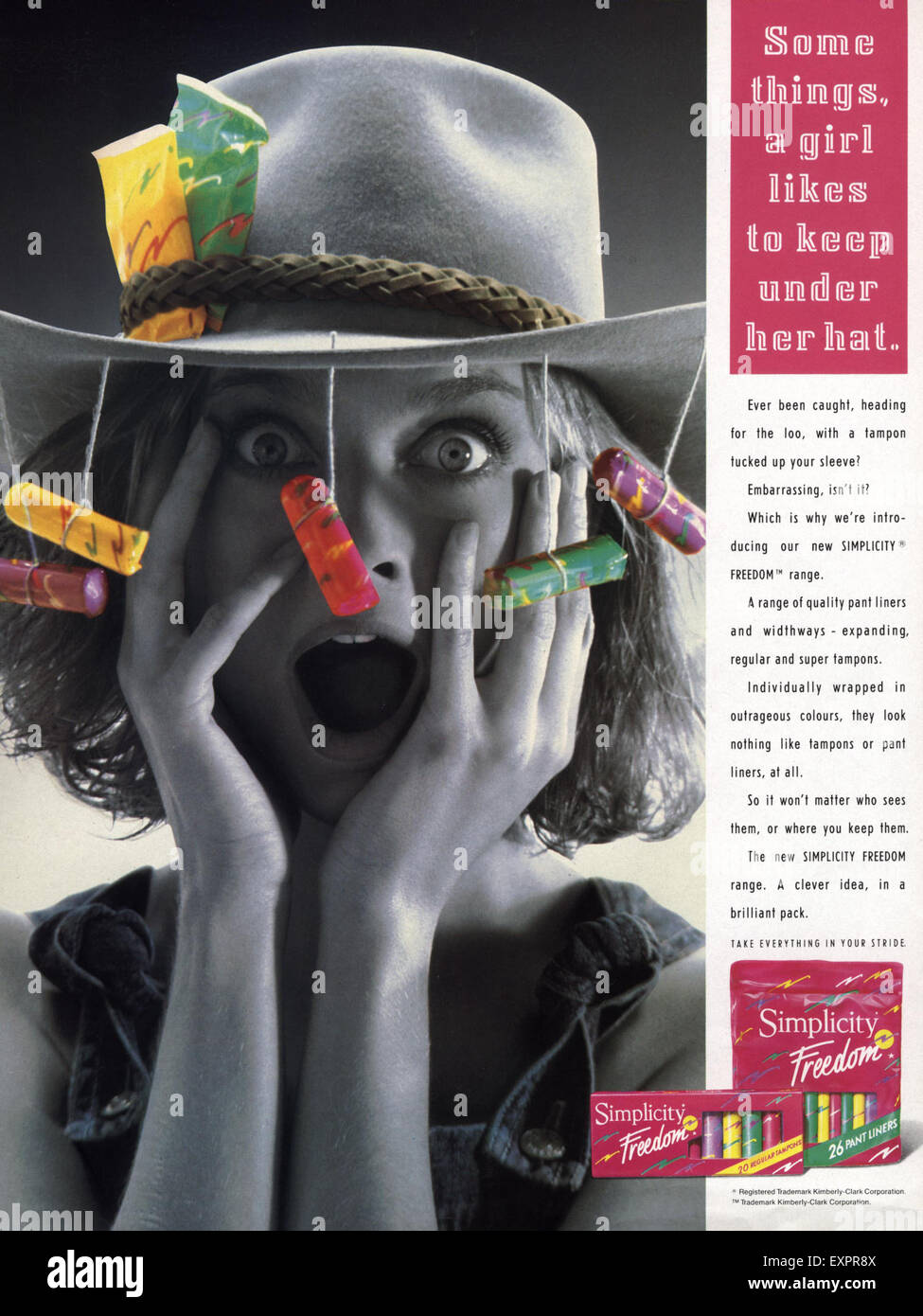 1990s UK Simplicity Sanitary Protection Magazine Advert Stock Photo - Alamy