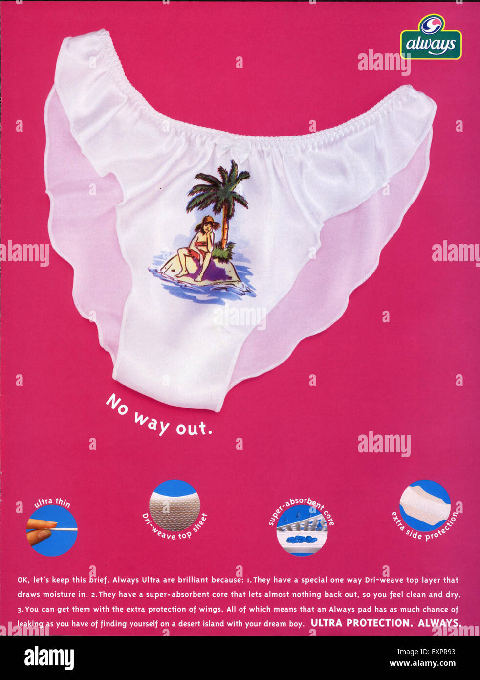 1990s UK Always Magazine Advert Stock Photo - Alamy