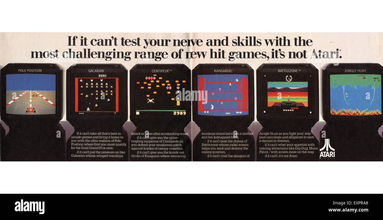 1980s UK Atari Space Invaders Magazine Advert Stock Photo - Alamy