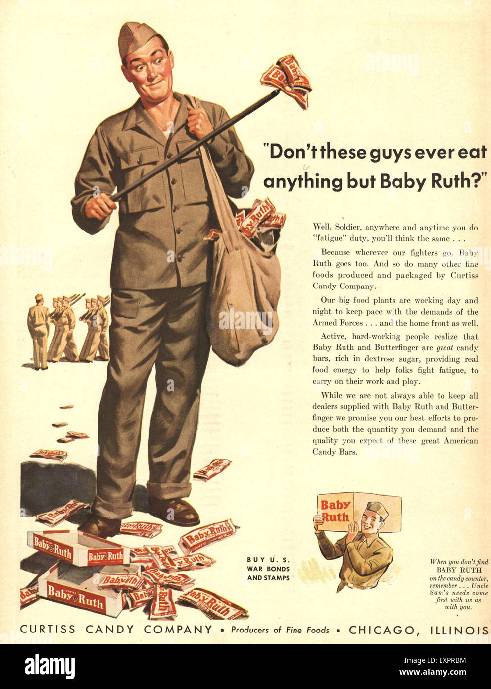 1940s USA Baby Ruth Magazine Advert Stock Photo - Alamy