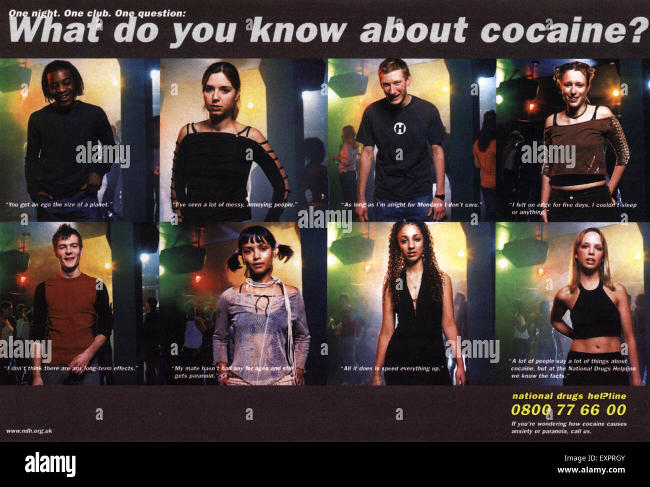 2000s UK National Drugs Helpline Magazine Advert Stock Photo - Alamy