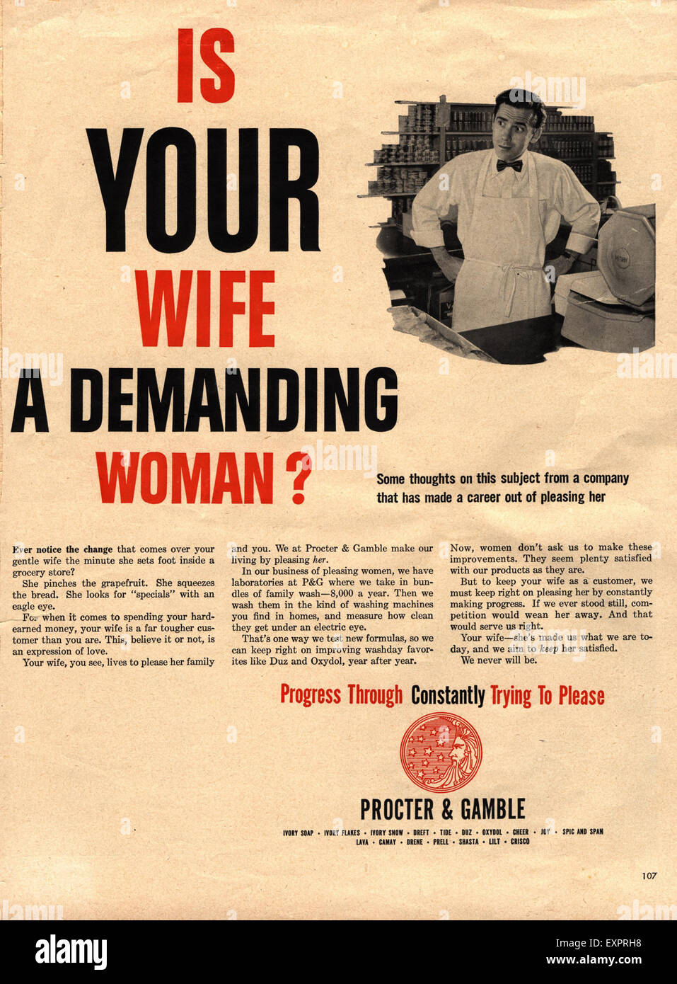 1950s USA Procter and Gamble Magazine Advert Stock Photo - Alamy