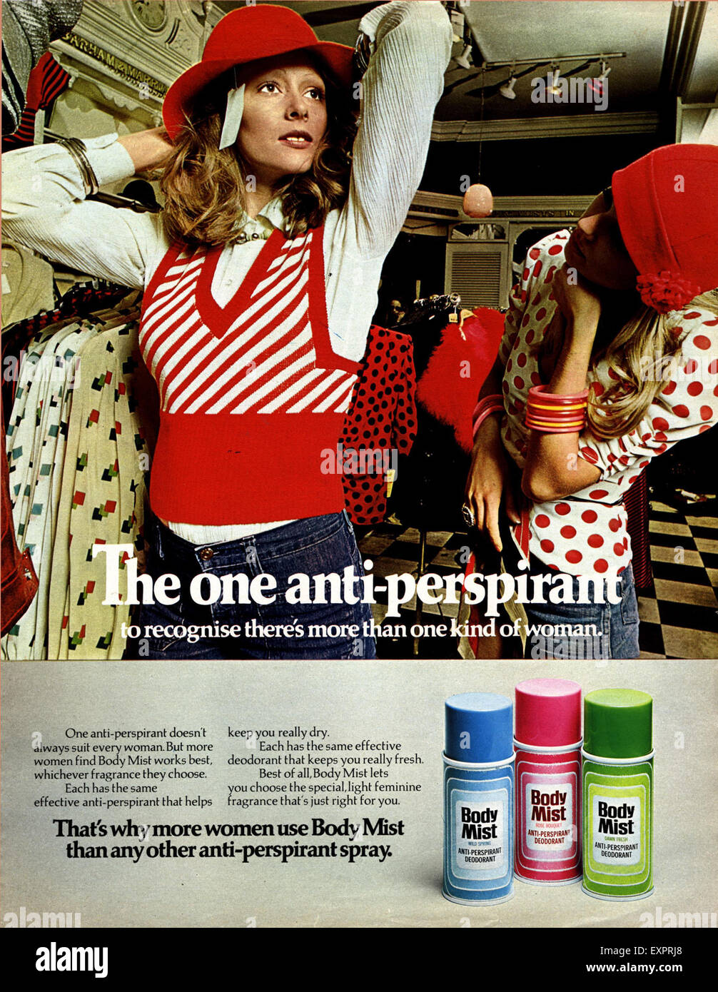 1970s UK Body Mist Magazine Advert Stock Photo - Alamy