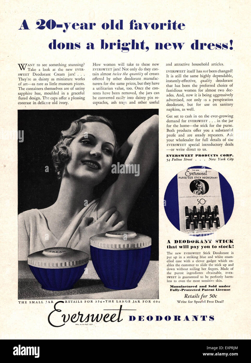 1930s USA Eversweet Magazine Advert Stock Photo - Alamy