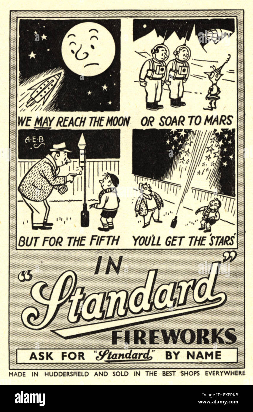 1950s UK Standard Fireworks Magazine Advert Stock Photo - Alamy