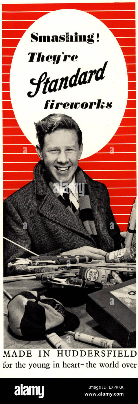 1950s UK Standard Fireworks Magazine Advert Stock Photo - Alamy