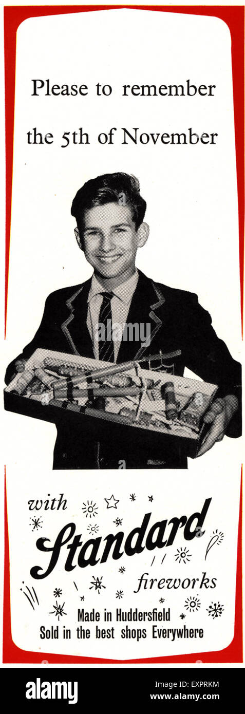1950s UK Standard Fireworks Magazine Advert Stock Photo - Alamy
