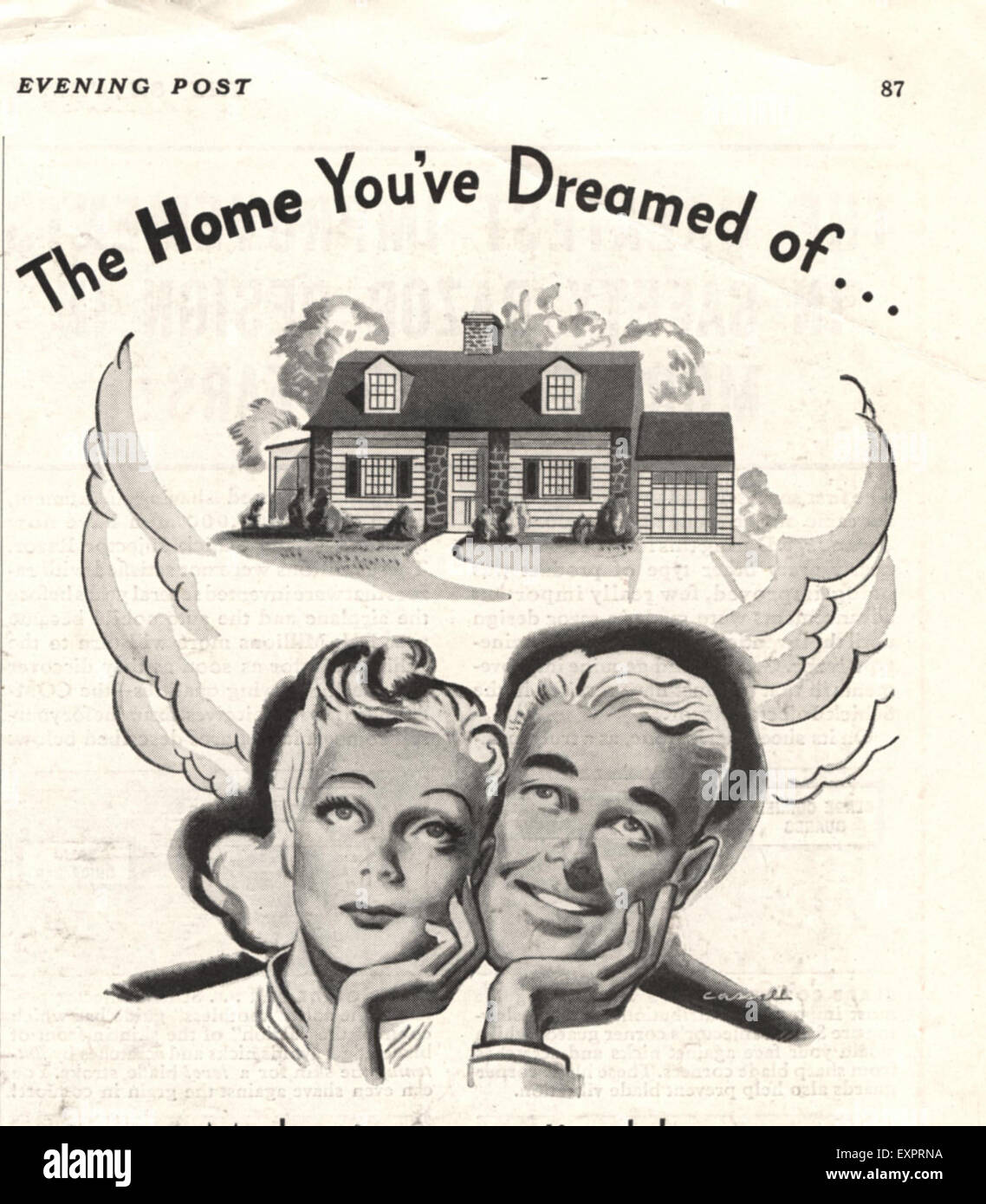 1950s USA New Homes Magazine Advert Stock Photo - Alamy