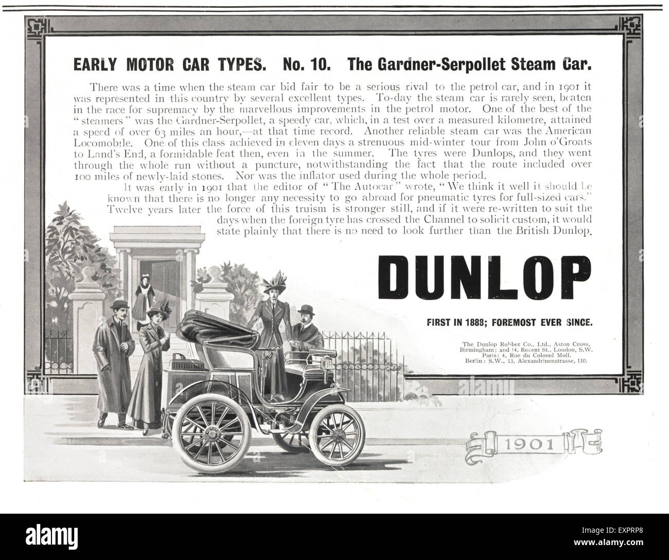 1900s UK Dunlop Magazine Advert Stock Photo - Alamy