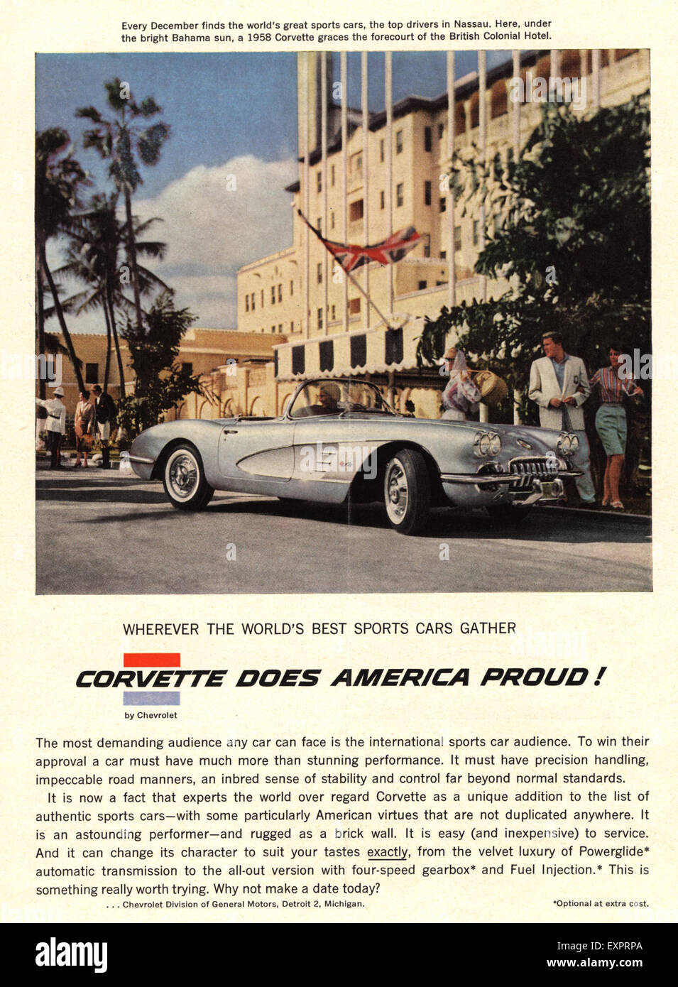 1950s USA Corvette Magazine Advert Stock Photo - Alamy