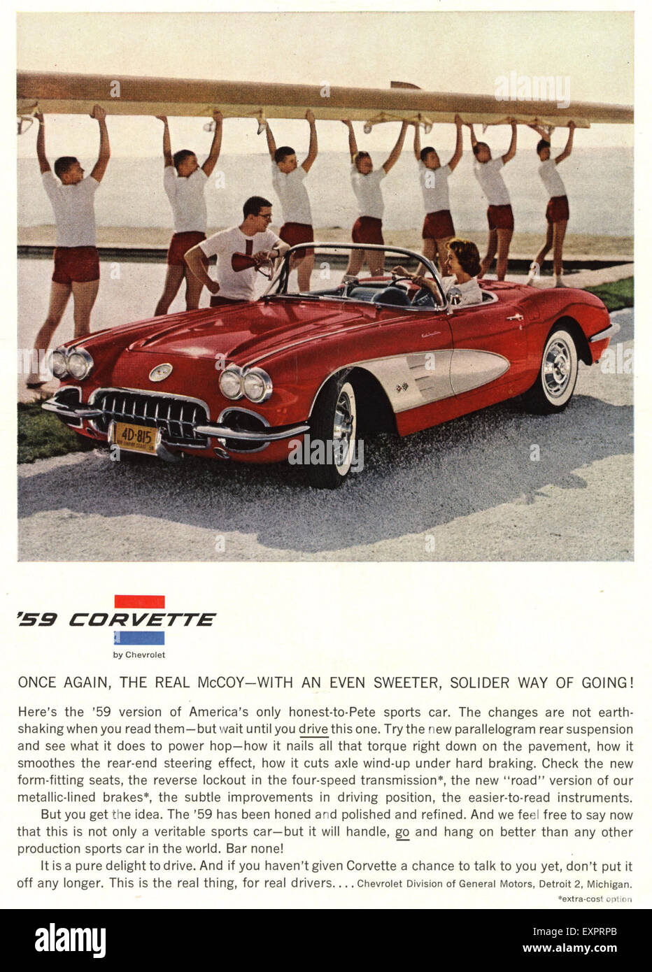 1950s USA Corvette Magazine Advert Stock Photo - Alamy