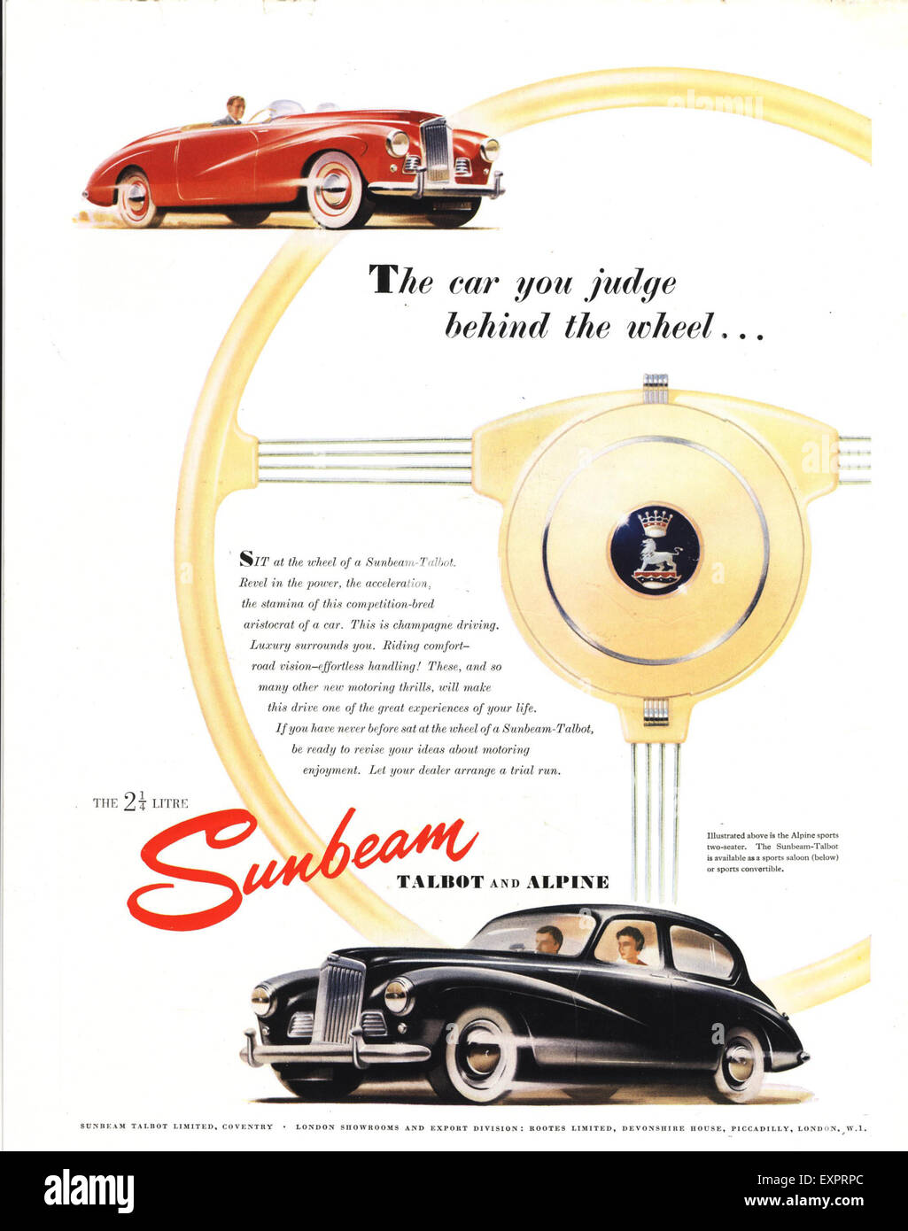 1950s UK Sunbeam Magazine Advert Stock Photo - Alamy