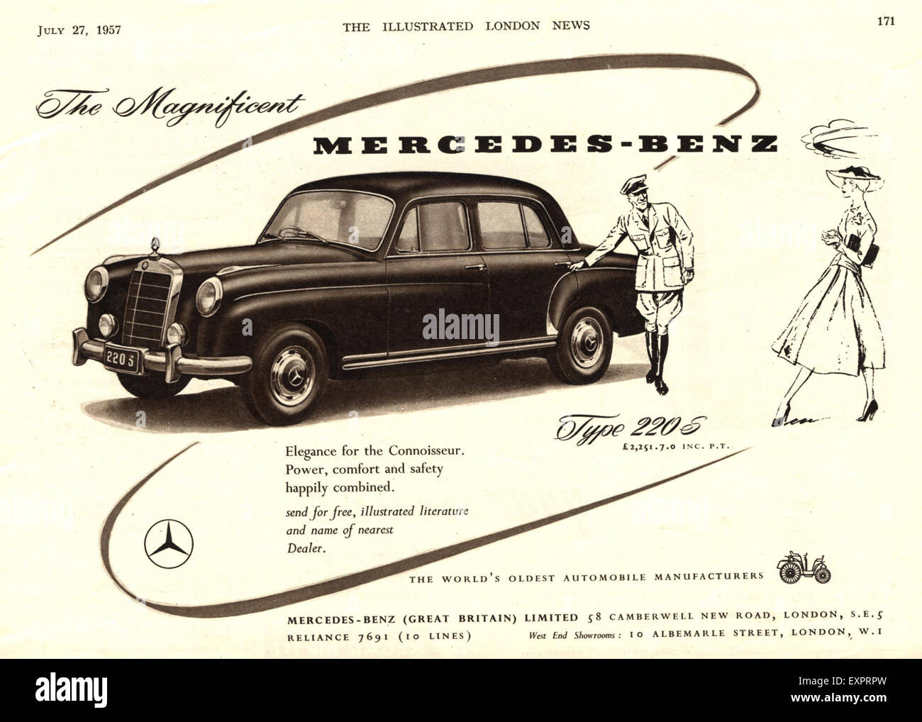 1950s UK Mercedes Magazine Advert Stock Photo - Alamy