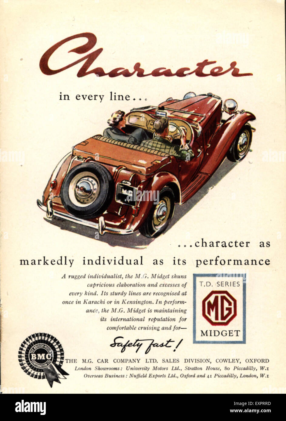 1950s UK MG Midget Cars Magazine Advert Stock Photo - Alamy