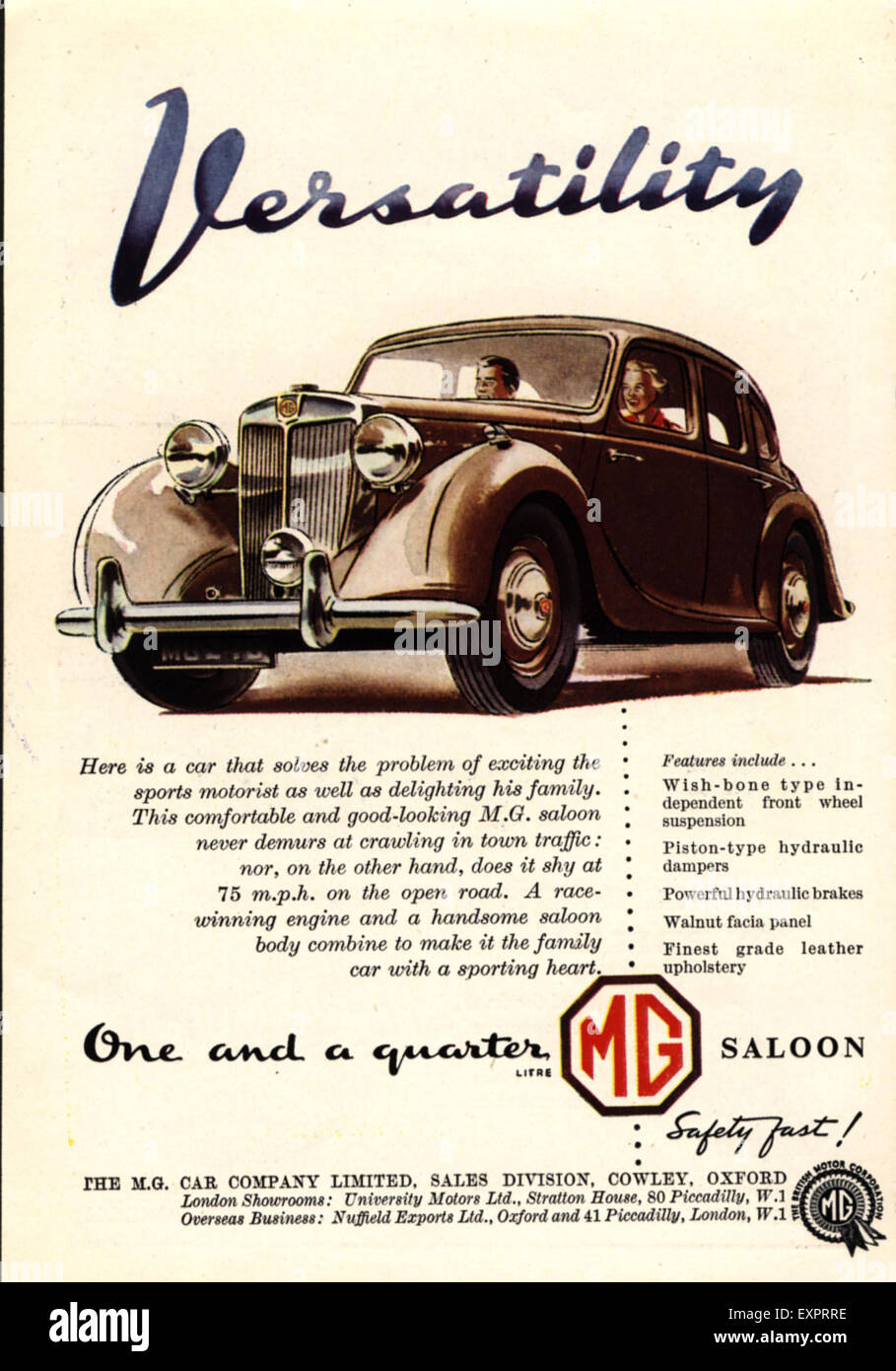 1950s UK MG Midget Cars Magazine Advert Stock Photo - Alamy