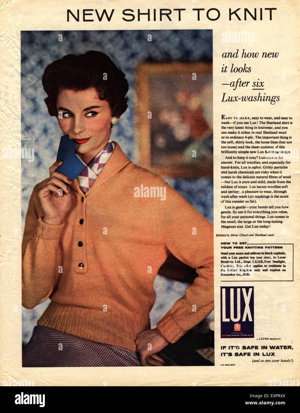 1950s UK Lux Magazine Advert Stock Photo - Alamy