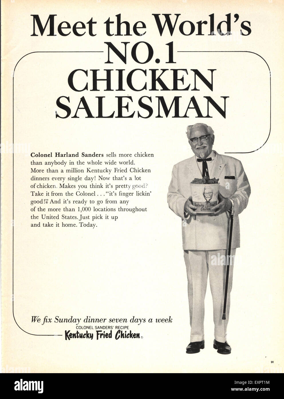 1960s USA KFC Magazine Advert Stock Photo - Alamy