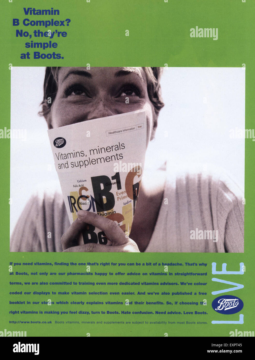 1990s UK Boots Magazine Advert Stock Photo - Alamy