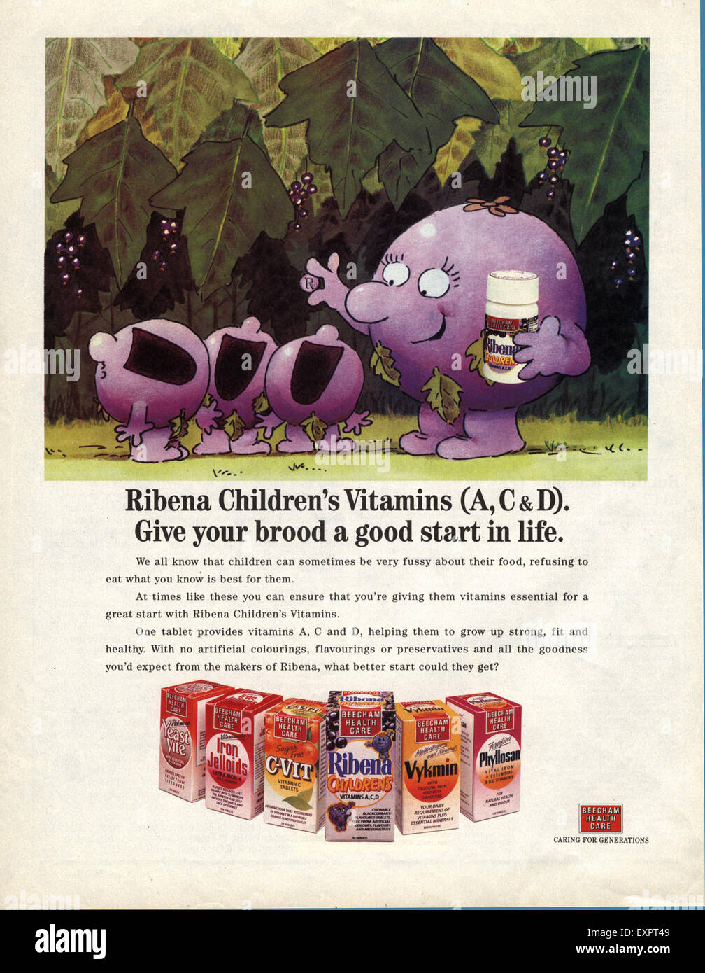 1990s UK Ribena Magazine Advert Stock Photo - Alamy