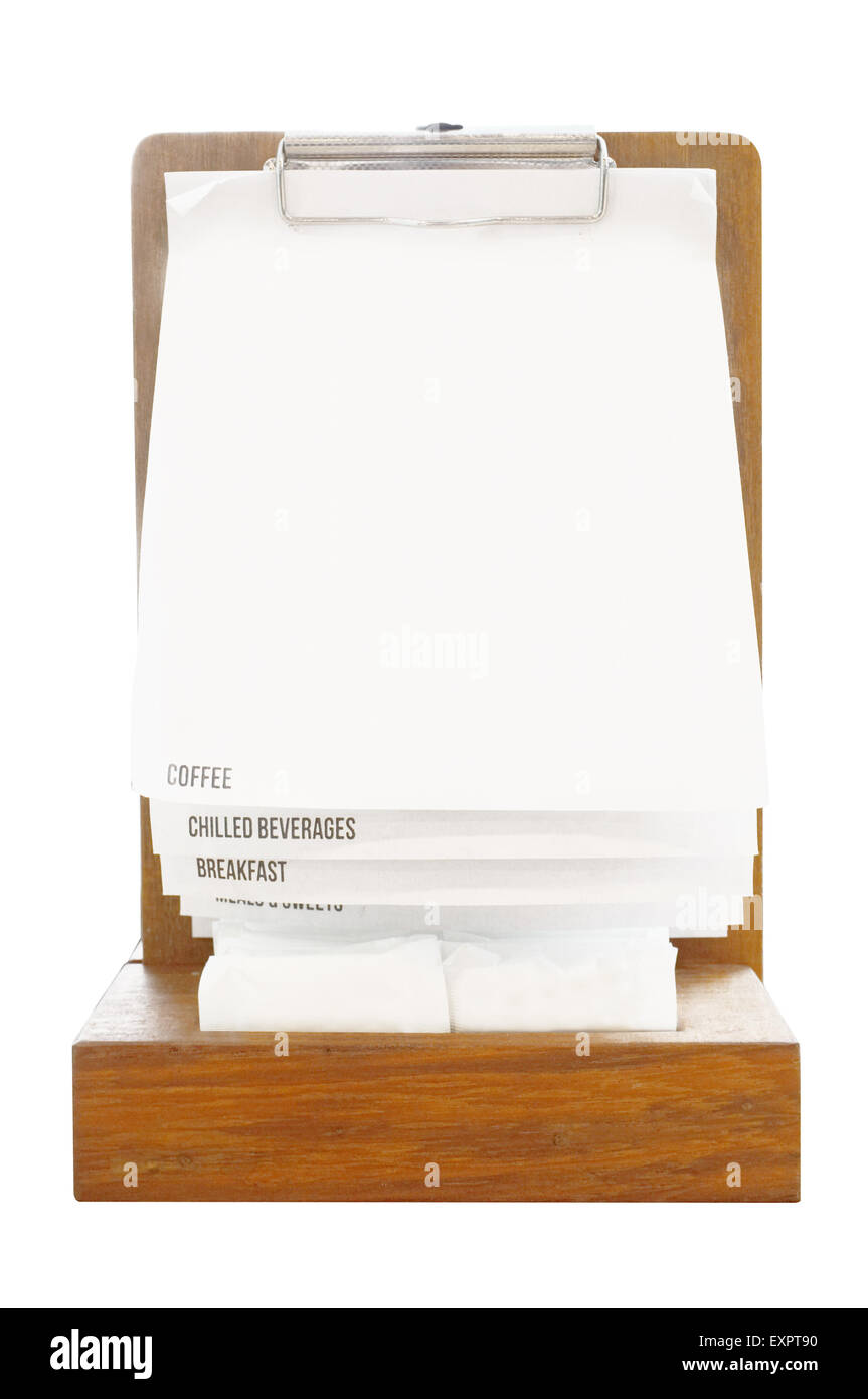 Blank menu card on Cut Out Stock Images & Pictures - Alamy