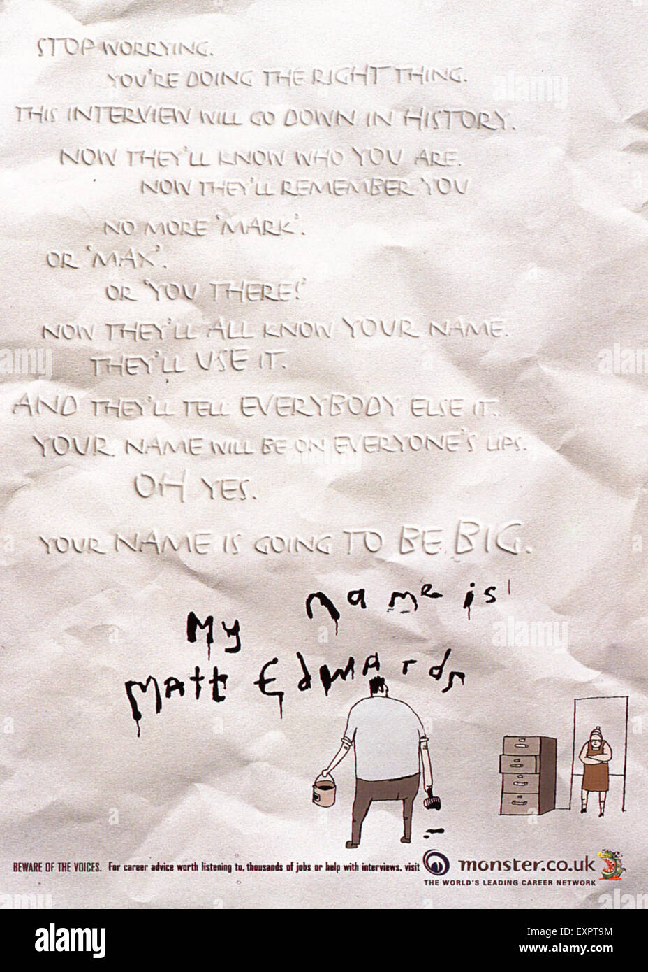 2000s UK Monster Jobs Magazine Advert Stock Photo - Alamy