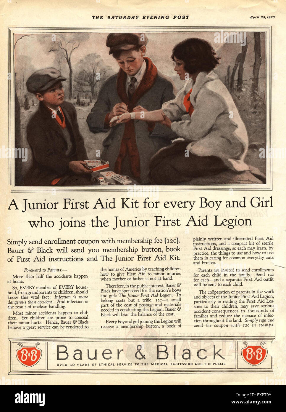 1920s USA Bauer and Black Magazine Advert Stock Photo - Alamy