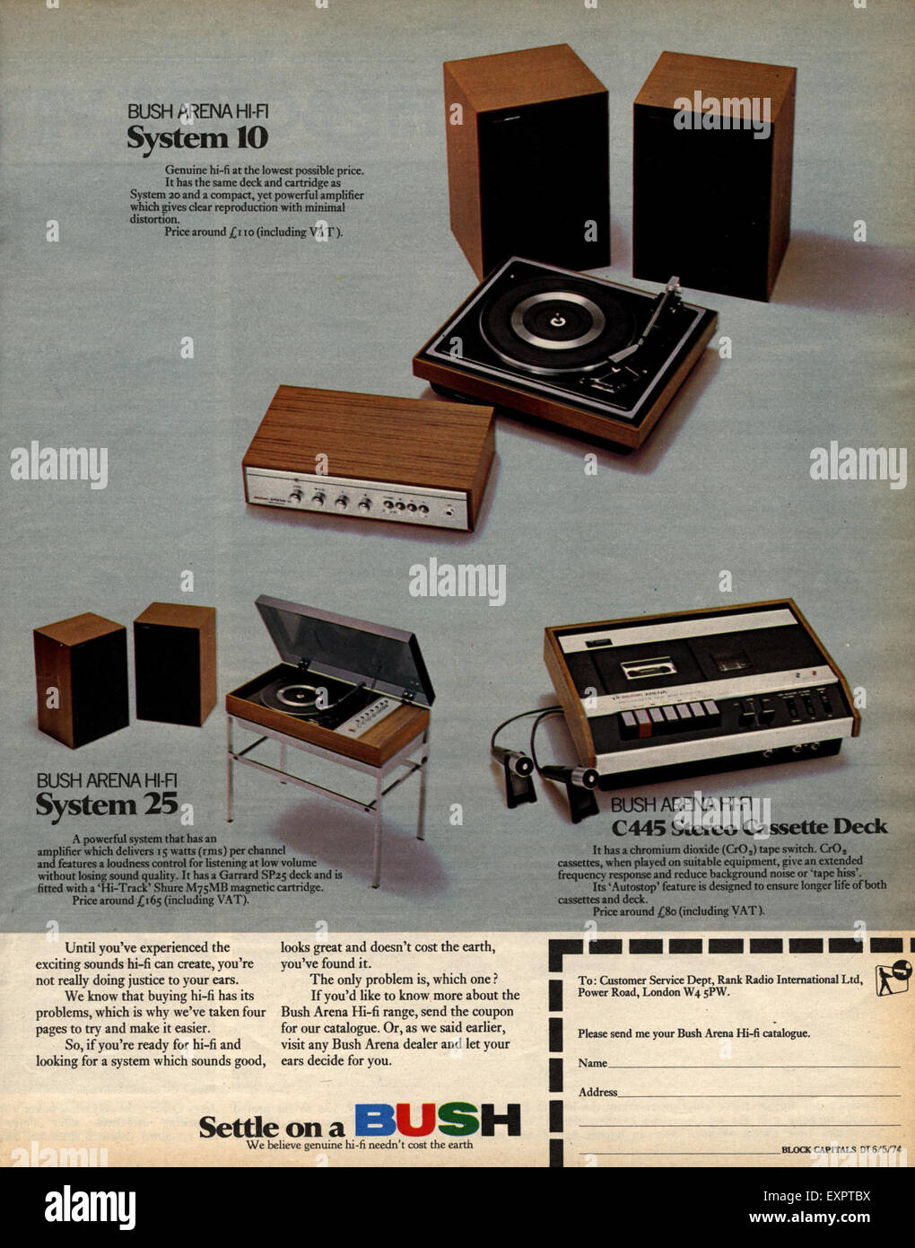 1960s UK Bush Magazine Advert Stock Photo - Alamy