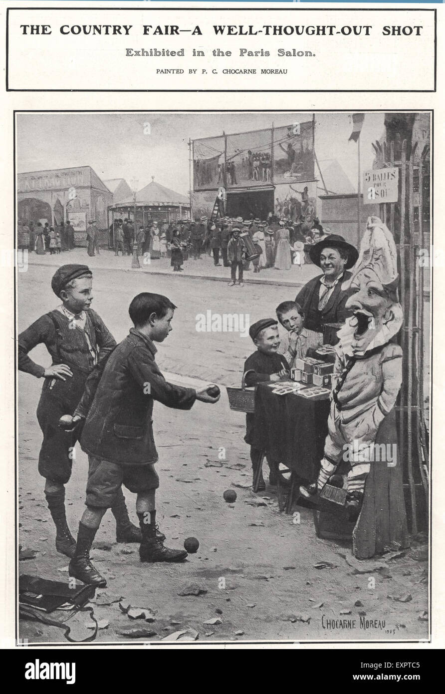 1900s UK Children at the Fair Magazine Cover Stock Photo - Alamy