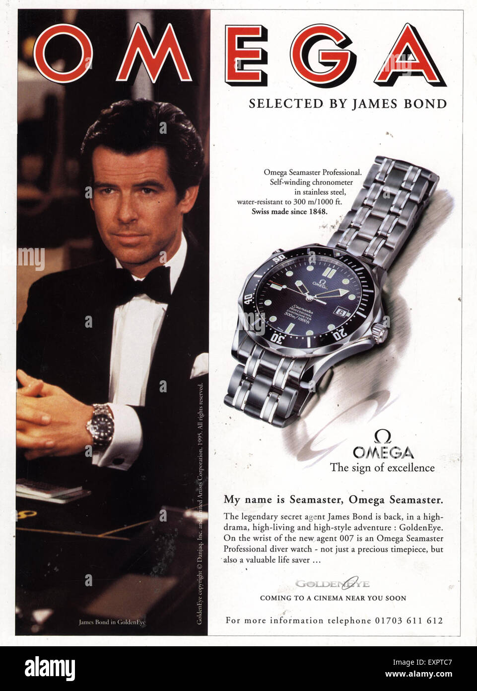 1990s UK Omega Magazine Advert Stock Photo - Alamy