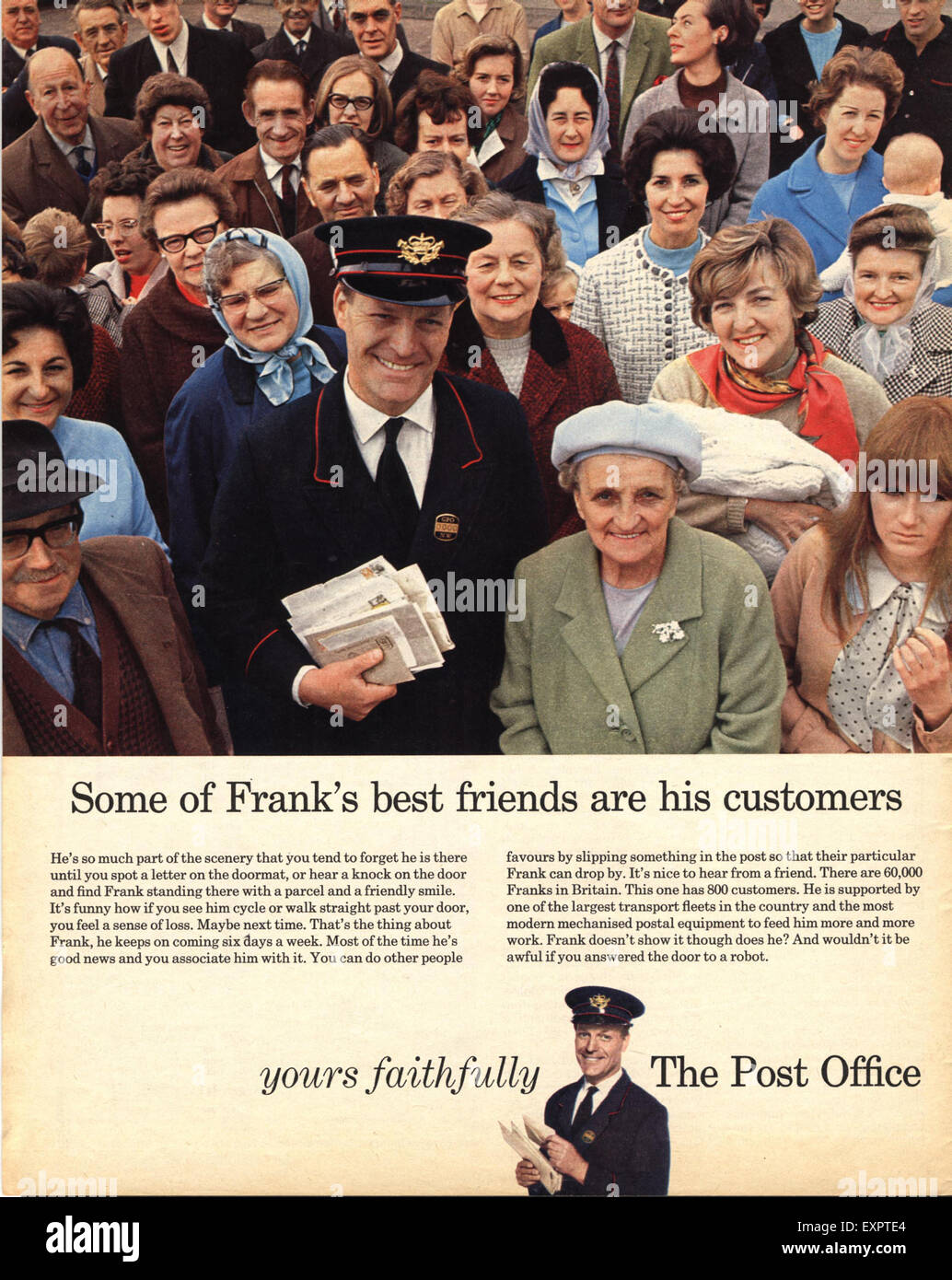 1970s UK Post Office Postman Magazine Advert Stock Photo - Alamy