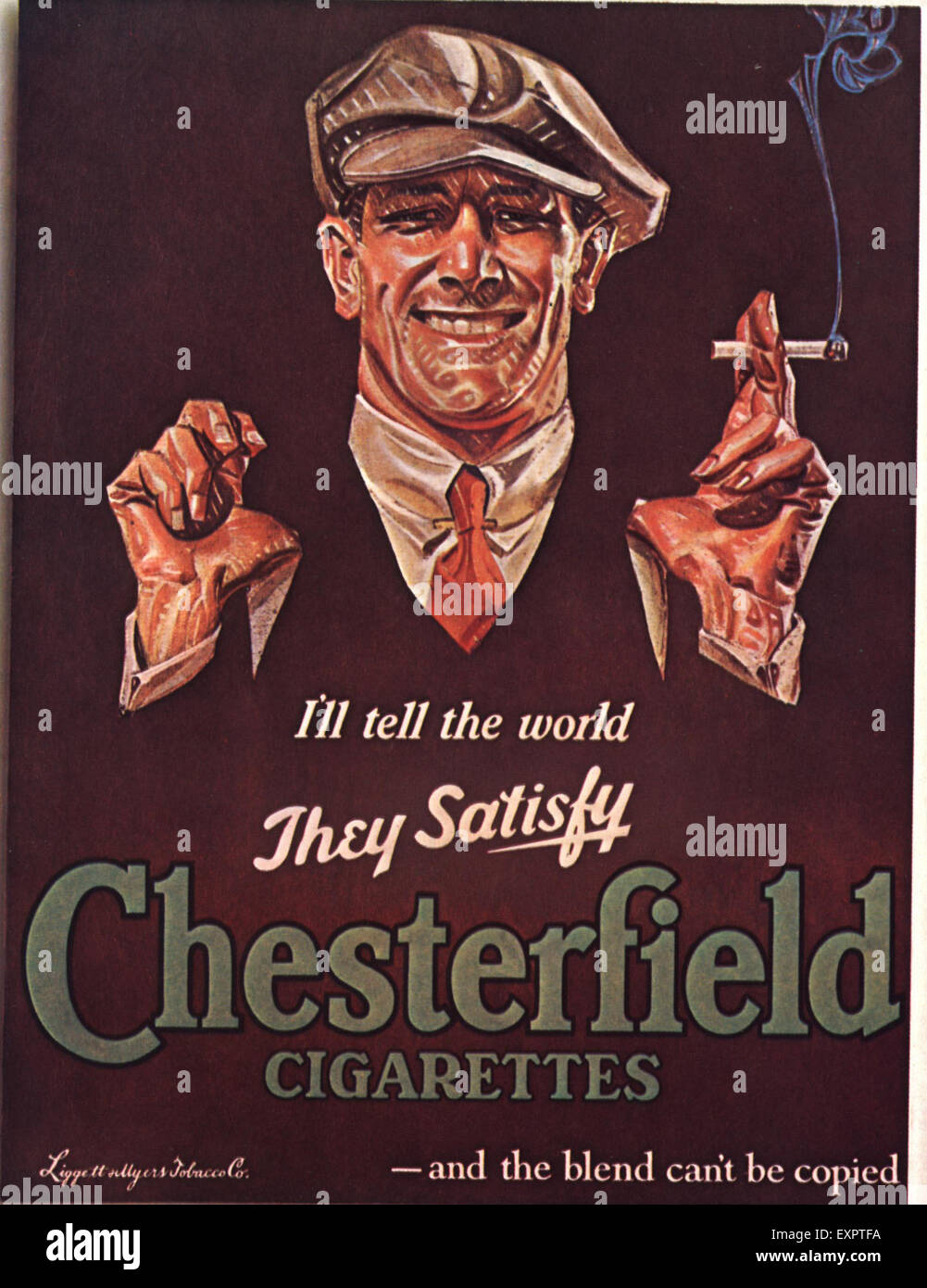1920s USA Chesterfield Magazine Advert Stock Photo - Alamy