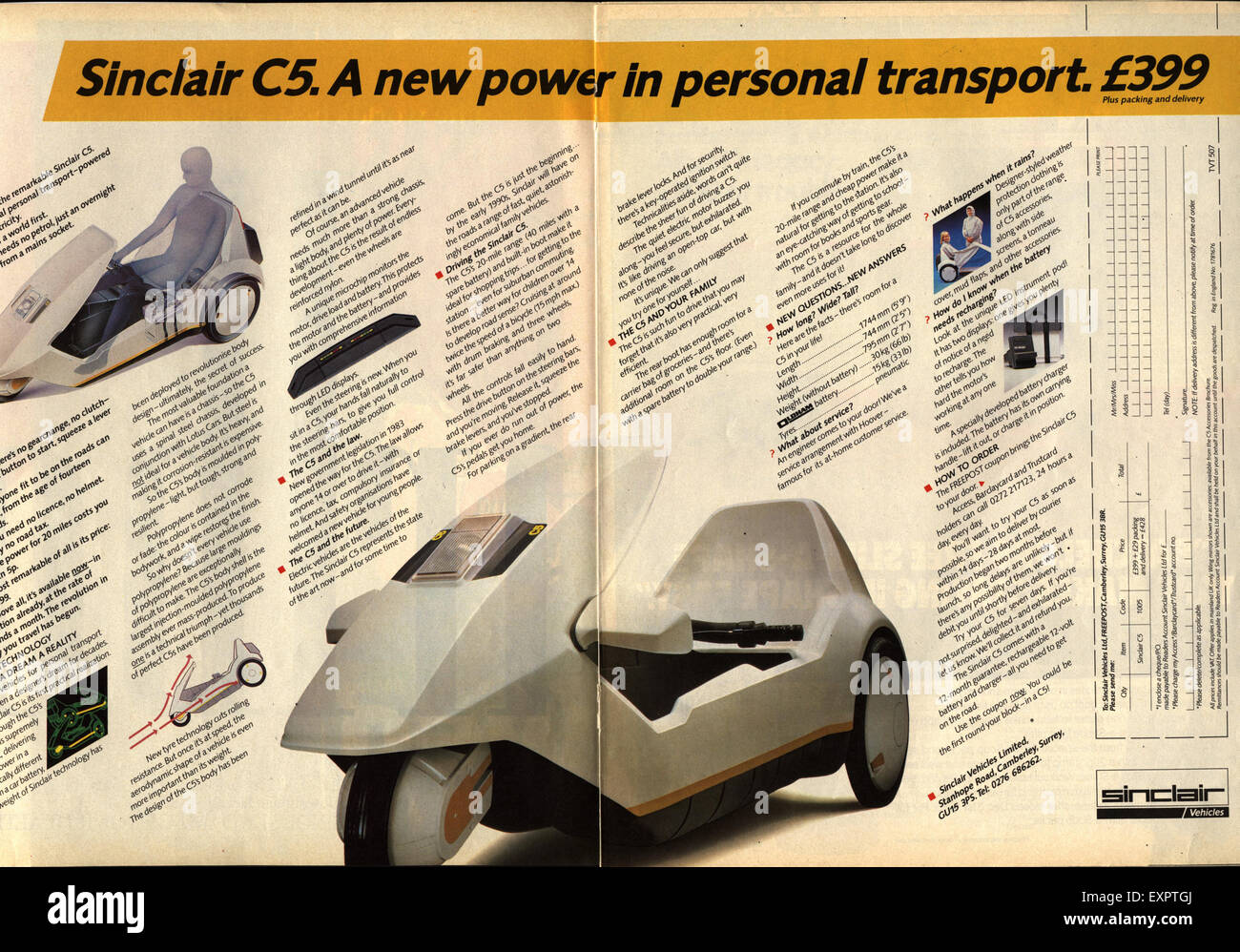 1980s UK Sinclair C5 Magazine Advert Stock Photo - Alamy
