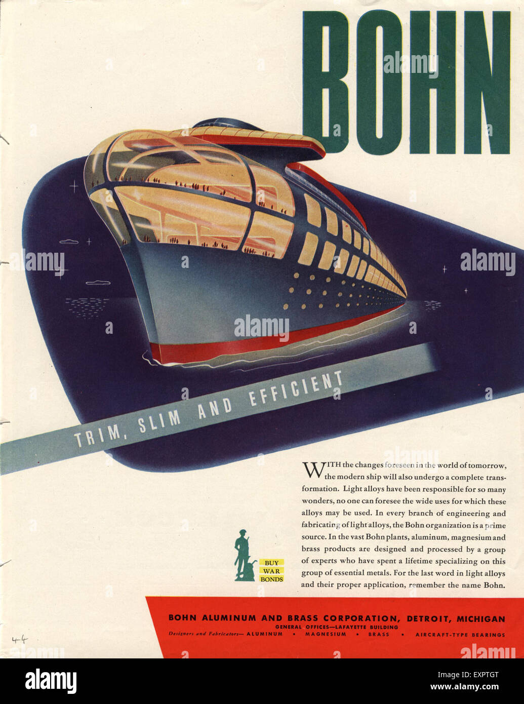 1940s USA Bohn Aluminium Corporation Magazine Advert Stock Photo - Alamy