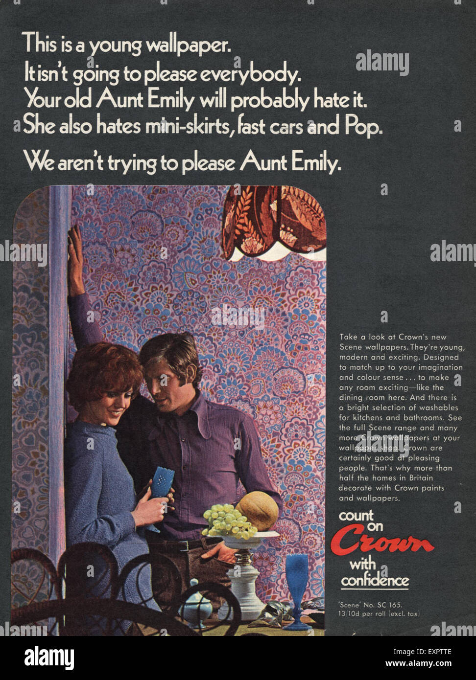 1960s UK Crown Magazine Advert Stock Photo - Alamy