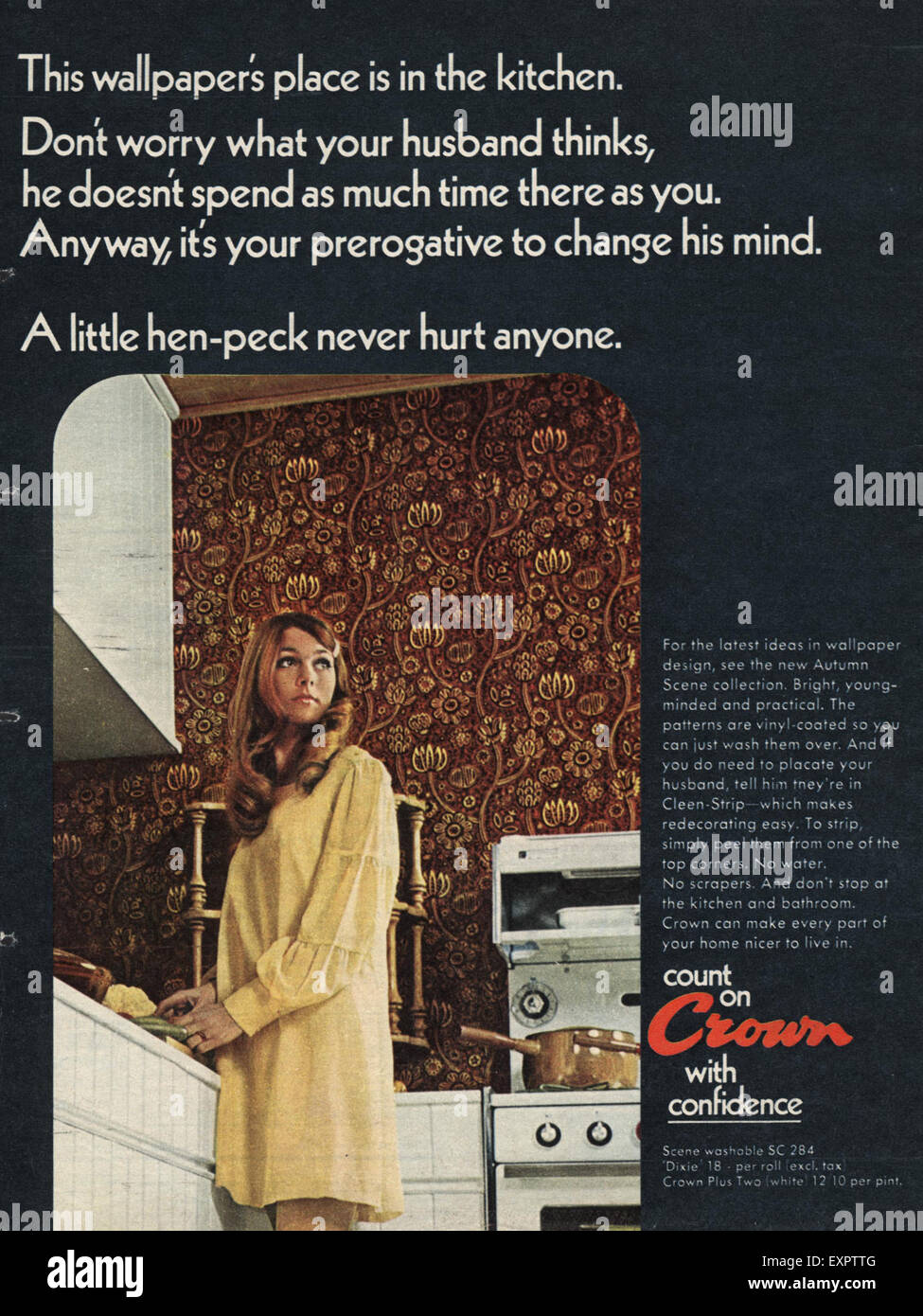 1960s UK Crown Magazine Advert Stock Photo - Alamy