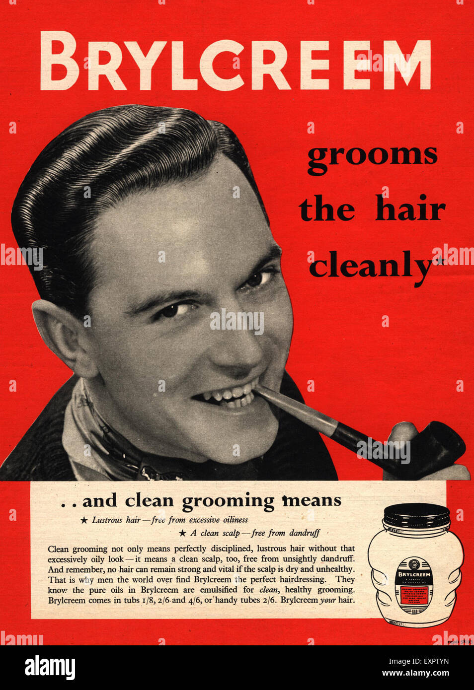 1950s UK Brylcreem Magazine Advert Stock Photo - Alamy